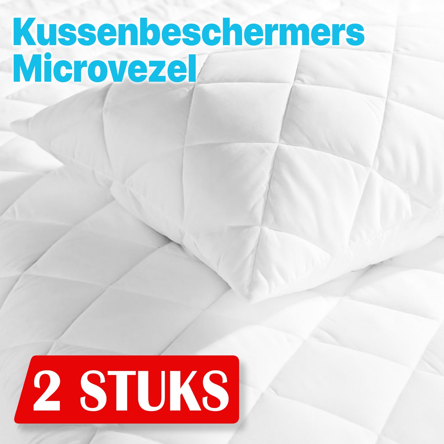 2x Kussenbeschermer Microvezel Wit/Creme - 60x70 - Antibacteriëel Kuss ...